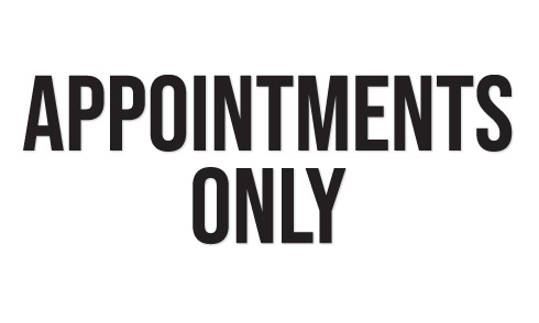 Appointments Only White Vinyl Window Door Sticker Decal - Size Options ...