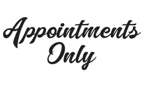Appointments Only White Vinyl Window Door Sticker Decal - Size Options ...