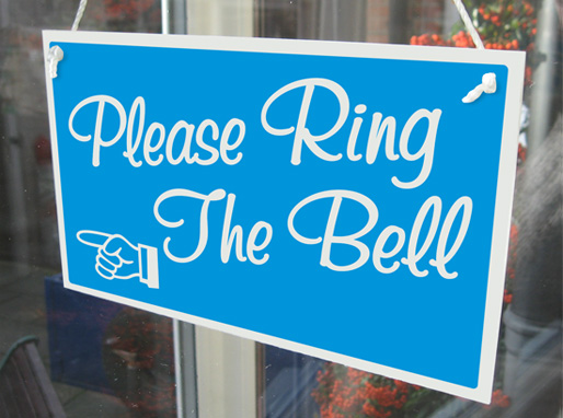 'PLEASE RING THE BELL' HANGING SIGN, WINDOW, DOOR - ANY COLOUR | eBay